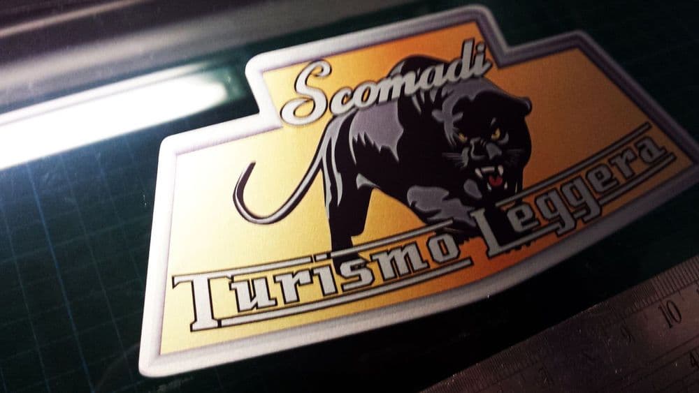 1x Scomadi Badge Printed Decal Sticker Lambretta Vespa innocenti mod ...