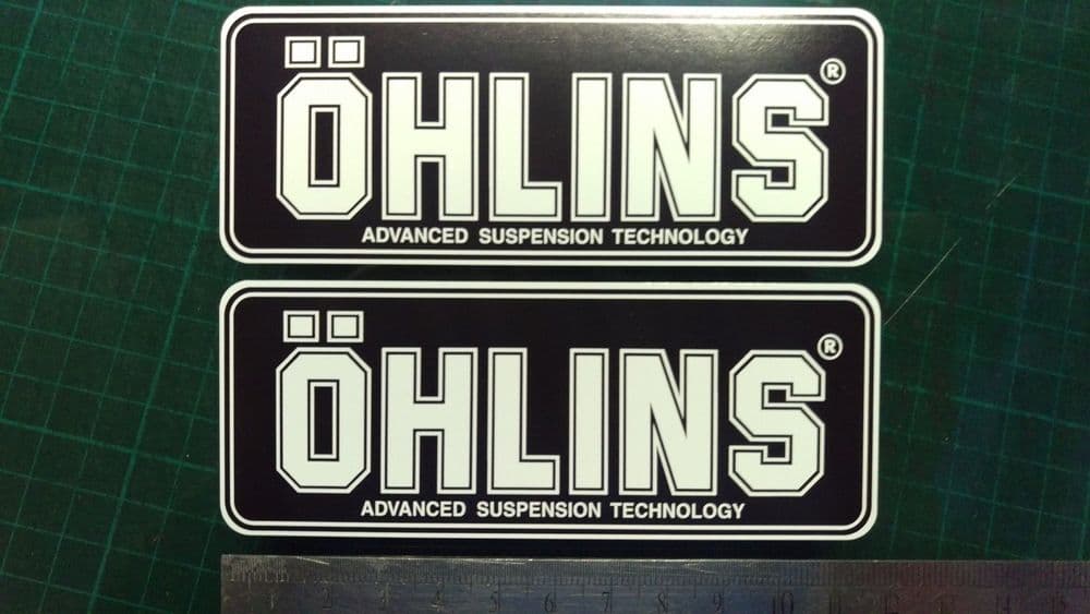 2x Ohlins White & Black Decals Stickers Suspension Bike Shock ...