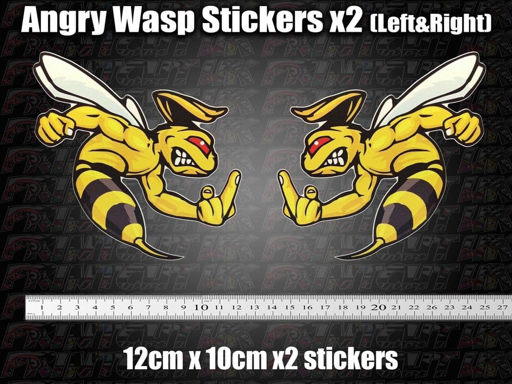 Angry Wasp Hornet Stickers Moto GP laptop helmet bike car scooter ...
