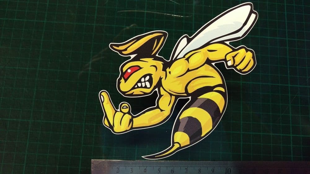 Angry Wasp Sticker Moto GP laptop helmet bike car scooter Finger Rude ...