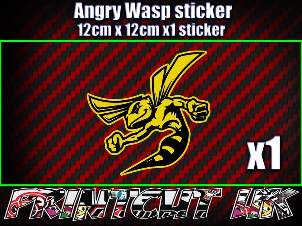 Angry Wasp Sticker Moto GP laptop helmet bike car scooter vespa hornet ...