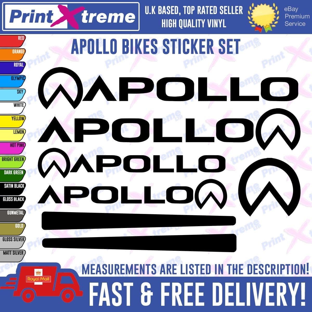 APOLLO Bikes Vinyl Decals Stickers Mountain Bike Cycling Bmx HIGH QUALITY