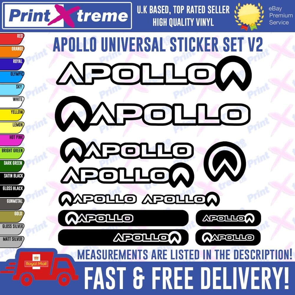 APOLLO Bikes Vinyl Decals Stickers Mountain Bike Cycling Bmx HIGH ...