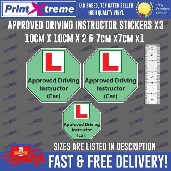 Approved Driving instructor Vinyl stickers decals Signs DVSA ADI DSA ...