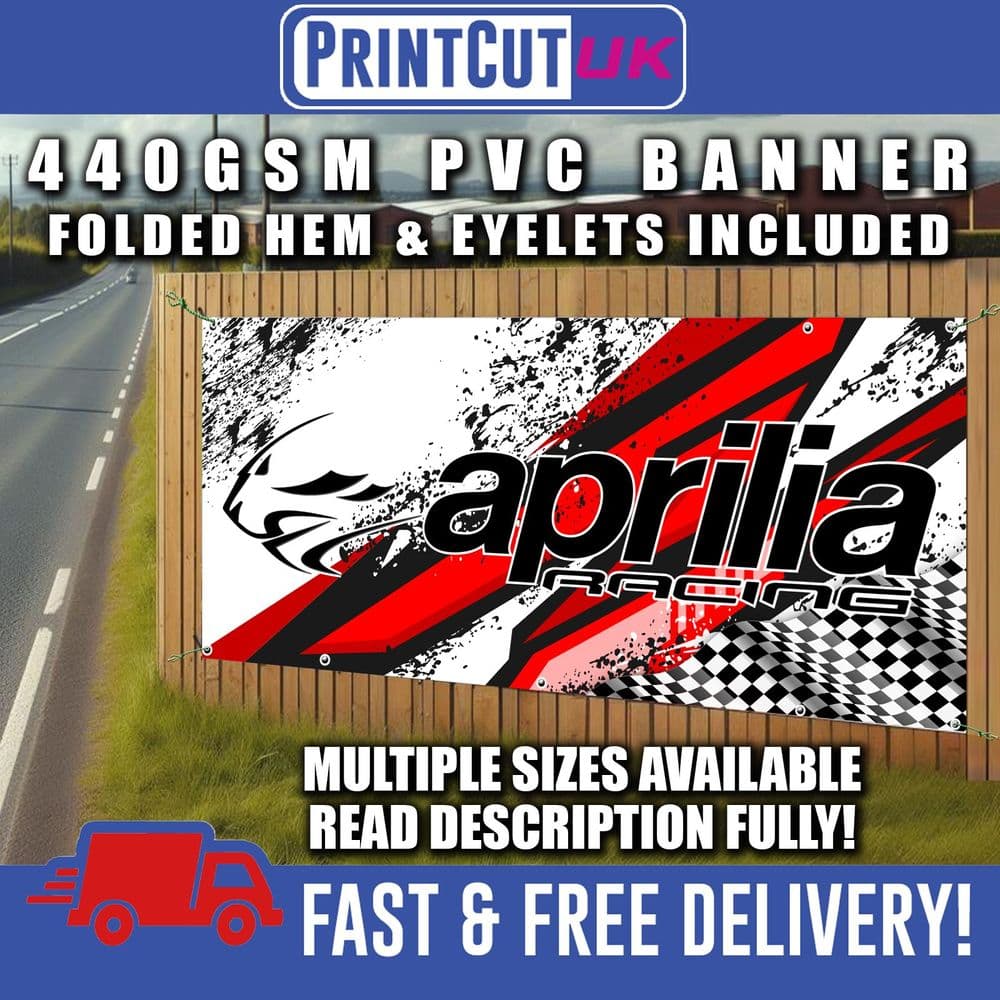 APRILIA PVC BANNER SIGN SIGNS Indoor Outdoor workshop shed mechanic ...