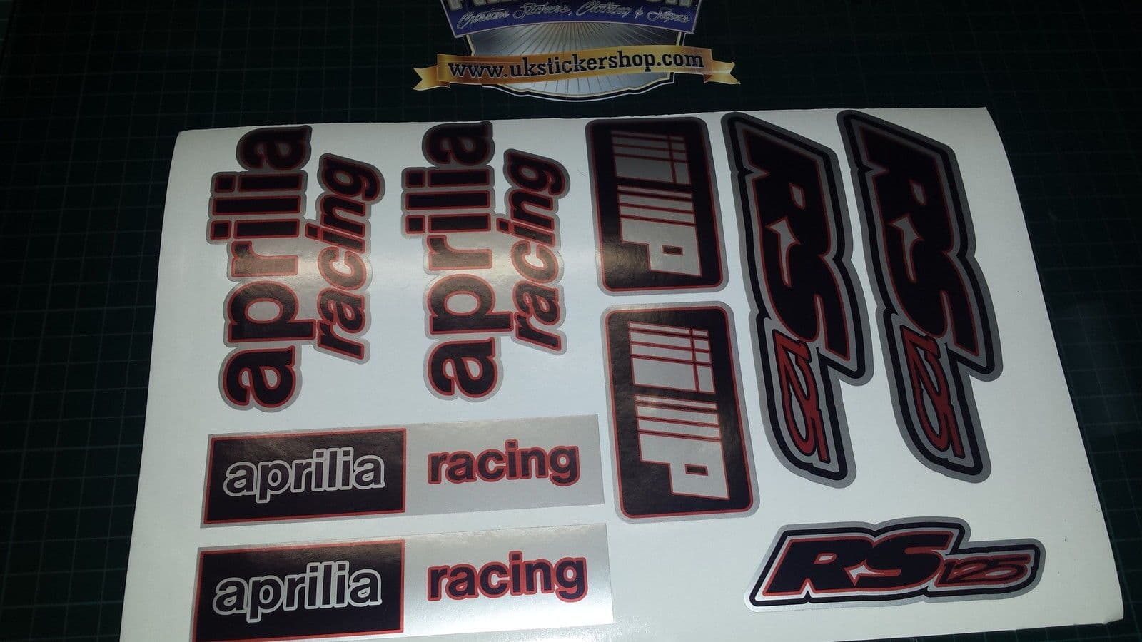 Aprilia RS125 DECALS STICKERS 3COLOUR Black Red Silver RS 125 Racing IP ...
