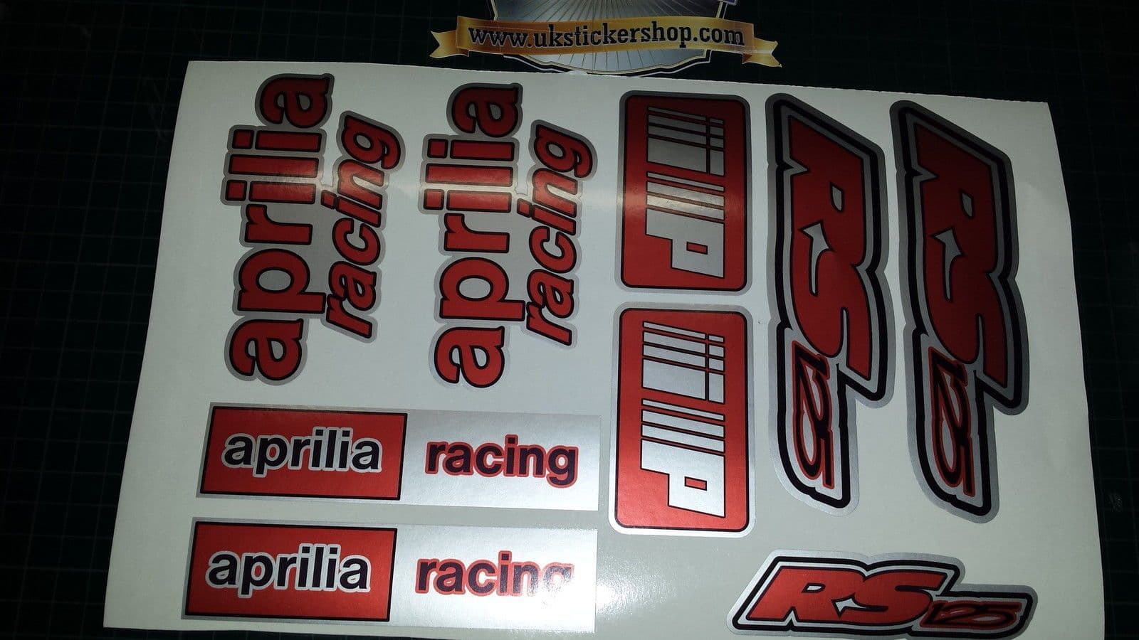 Aprilia RS125 DECALS STICKERS 3COLOUR Red Black Silver RS 125 Racing IP ...