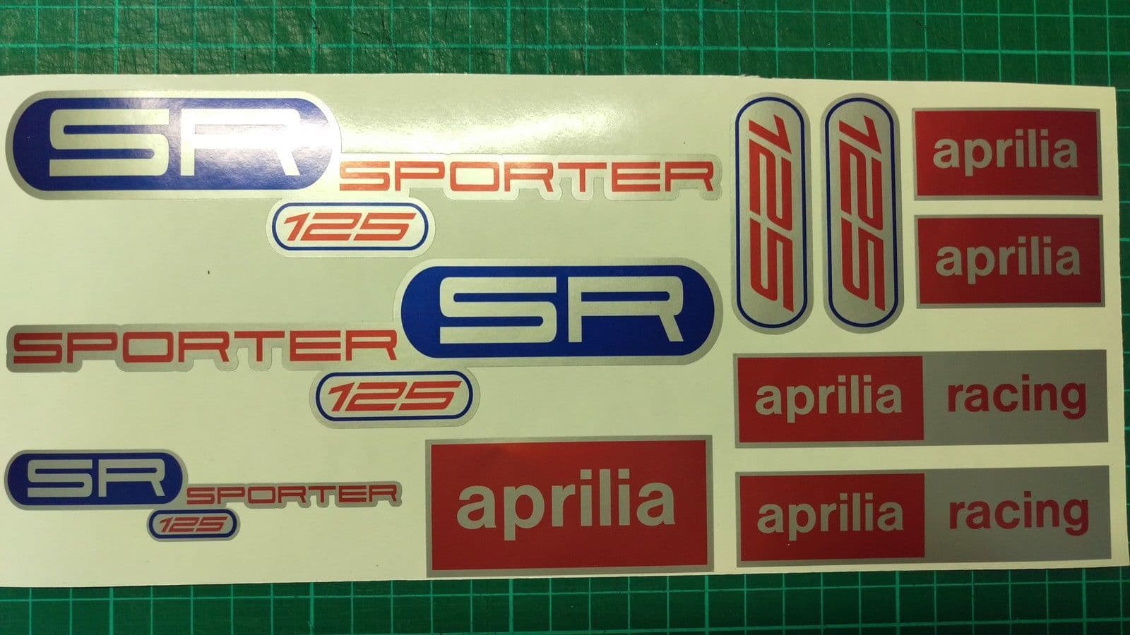 Aprilia SR125 SPORTER decals stickers graphics racing SR 125 blue Red ...