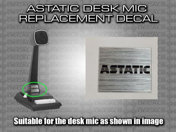 ASTATIC 1104c style Desk Mic cb radio mic microphone Decal Sticker self ...