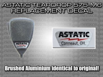 ASTATIC 575-M6 TEARDROP back casing cb radio mic microphone Decal ...