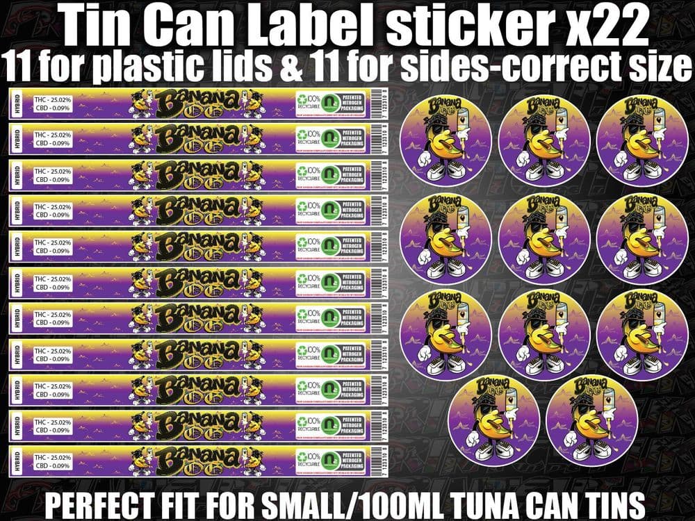 BANANA OG Cali Tin Labels Stickers Marijuana weed RX Medical Cannabis ...
