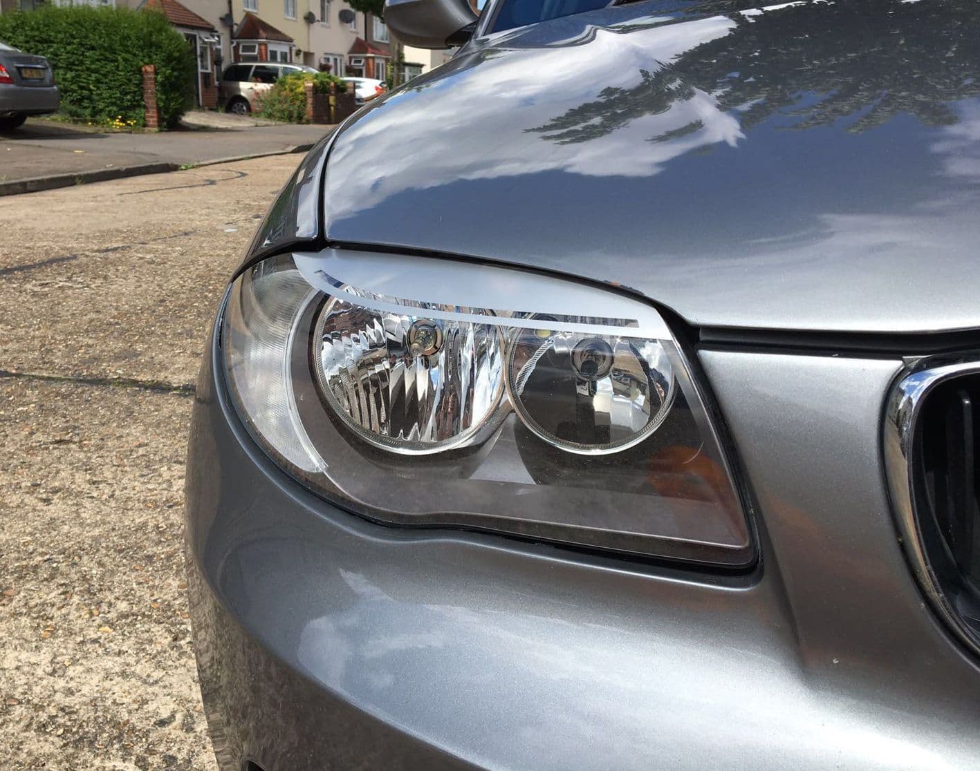 BMW 1 series LCI F/L Style Vinyl Headlight Eyebrow Sticker Decal e81 ...