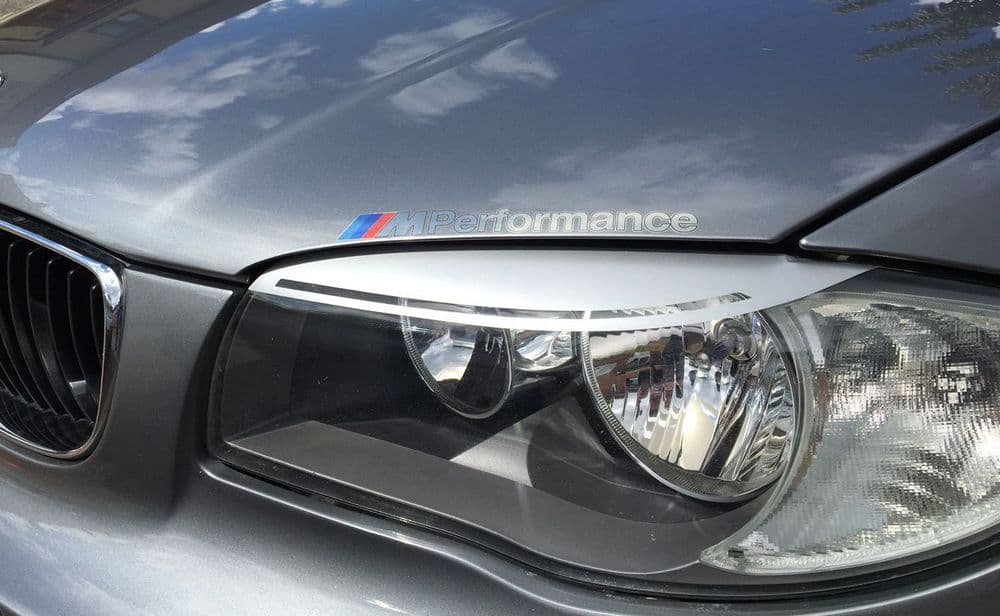 BMW 1 series LCI F/L Style Vinyl Headlight Eyebrow Sticker Decal e81 ...