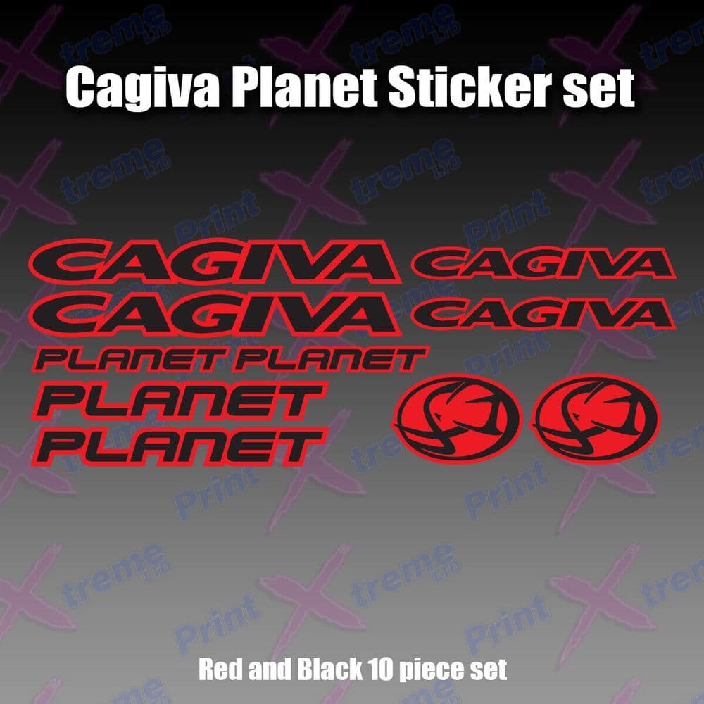 Cagiva Planet Decal/ Sticker Pack mito raptor 125 RED AND BLACK