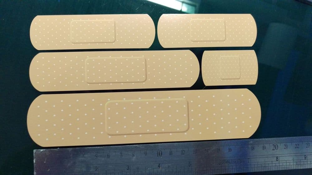 Car Plaster Sticker Bandaid Decal x5 VARIOUS SIZES scratch cover repair ...
