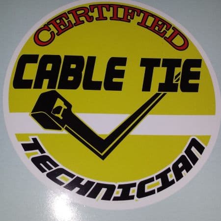 Certified Cable Tie Technician Sticker Decal Tolbox Car Van Shed Zip Tie