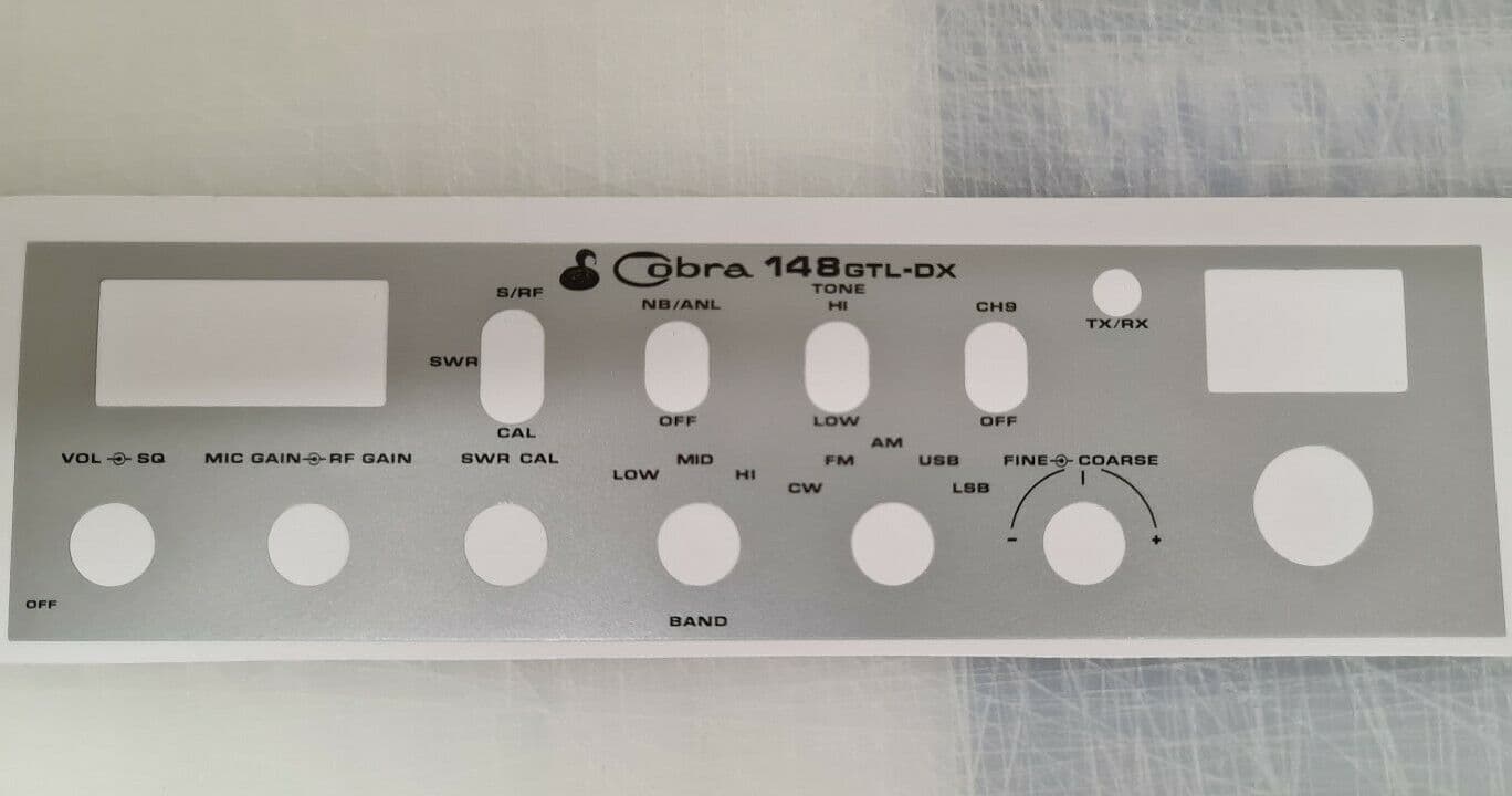 COBRA 148 GTL-DX cb radio faceplate Decal Sticker bezel self adhesive vinyl