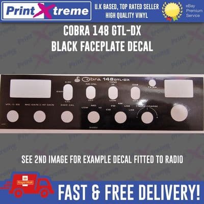 COBRA 146 GTL cb radio faceplate bezel Decal Sticker BRUSHED ALUMINIUM ...