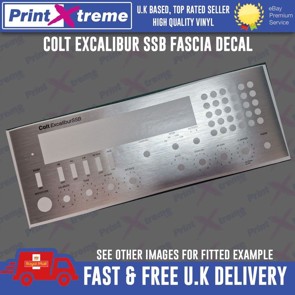 COLT EXCALIBUR SSB cb radio faceplate Decal Sticker fascia self ...