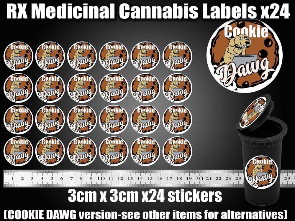 COOKIE DAWG CALI Cannabis Labels Stickers 13 Dram pop Medical Marijuana ...
