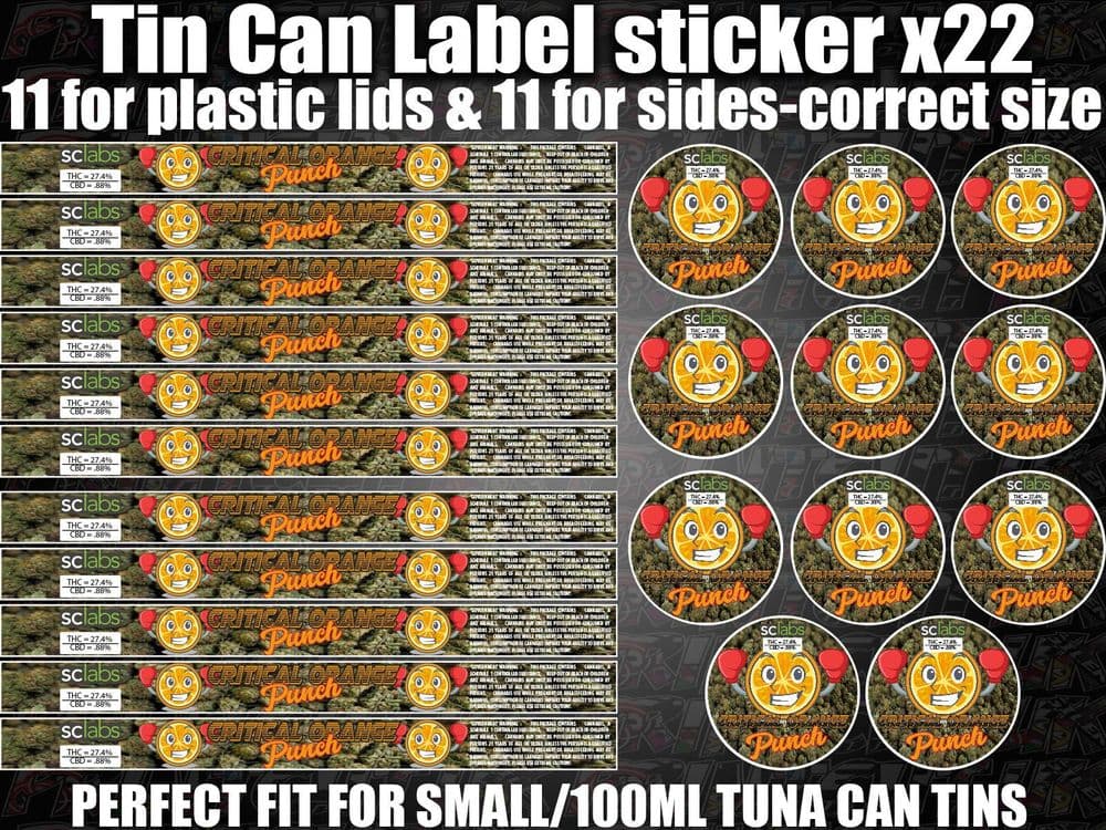 CRITICAL ORANGE PUNCH Cali Tin Labels Sticker Marijuana weedMedical ...