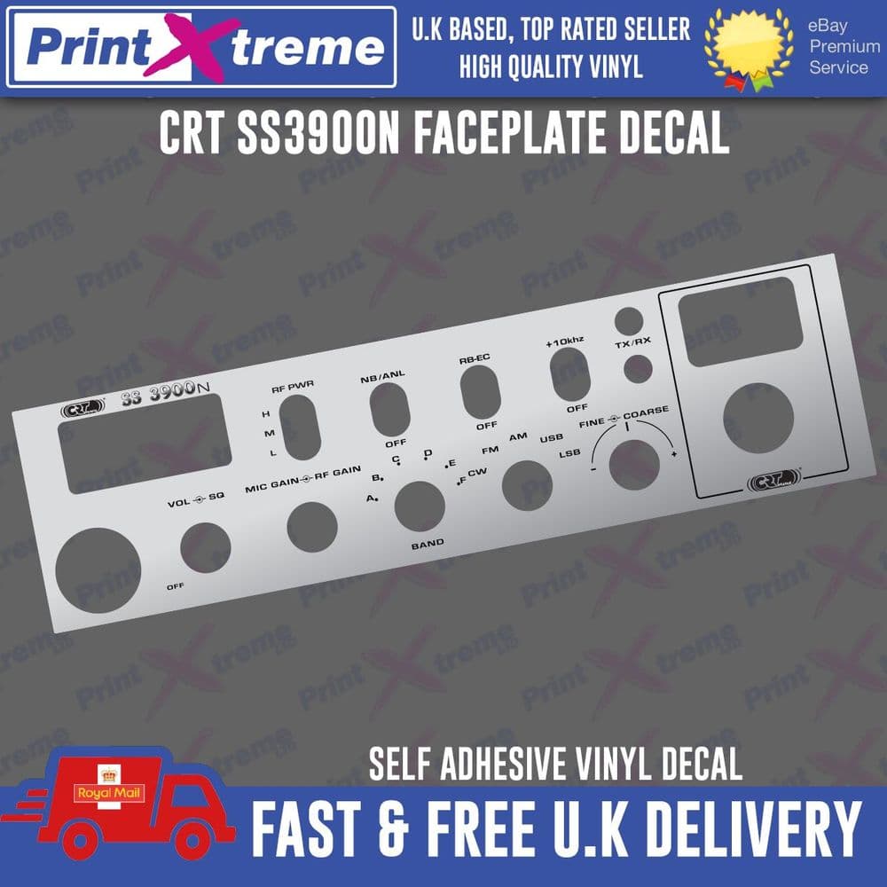 CRT SS3900N SUPERSTAR 3900-N cb radio faceplate bezel Decal Sticker ...