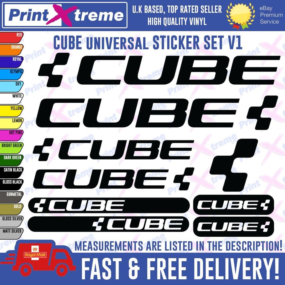 CUBE UNIVERSAL Vinyl Decals Stickers Mountain Bike Cycling MTB HIGH ...