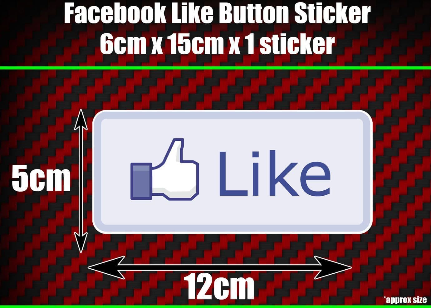 Facebook "Like Button" Sticker decal Laptop car van Like FB Emoticon Smiley