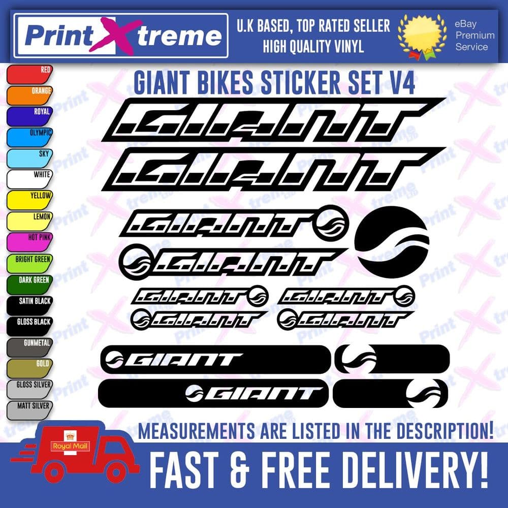 GIANT BIKES generic Vinyl Decals Stickers Mountain Bike Cycling Bmx V4