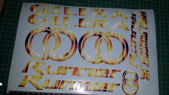 Gilera Runner Decals/Stickers EXCLUSIVE Fire / Flame DESIGN sp vx fx ...