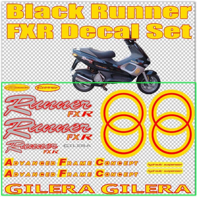 Gilera Runner FXR Stickers Decals YELLOW & RED AUTOCOLLANT ETICHETTA
