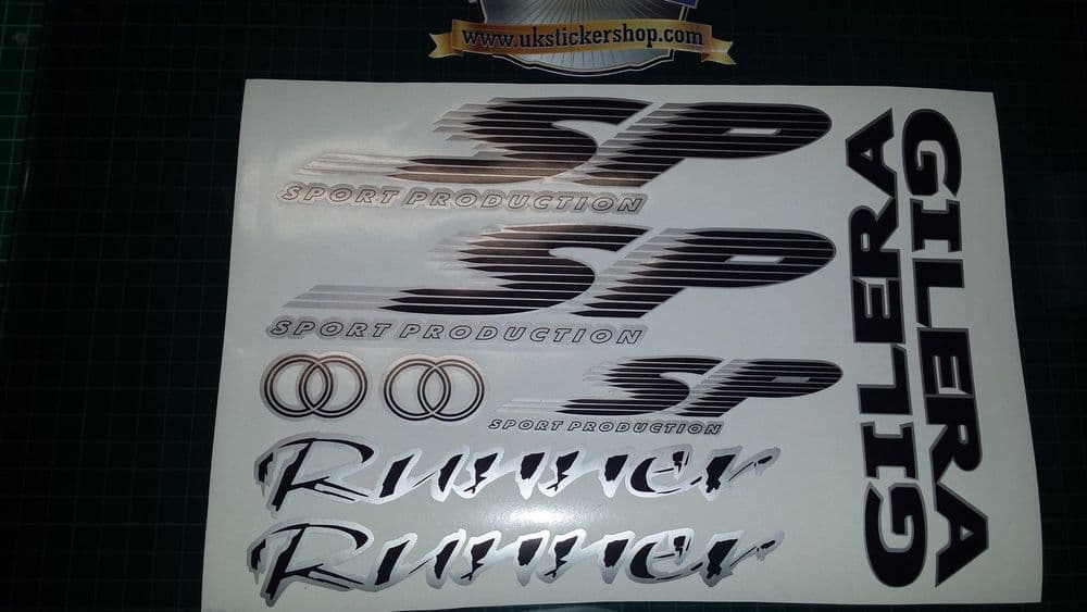 Gilera Runner SP Sticker/Decal Set SP FX FXR 125 172 180 183 BLACK & SILVER