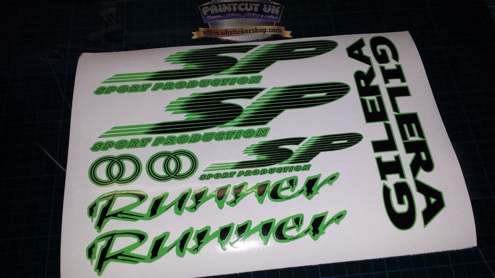 Gilera Runner SP Sticker/Decal Set SP FX FXR 125 172 180 183 GREEN & BLACK