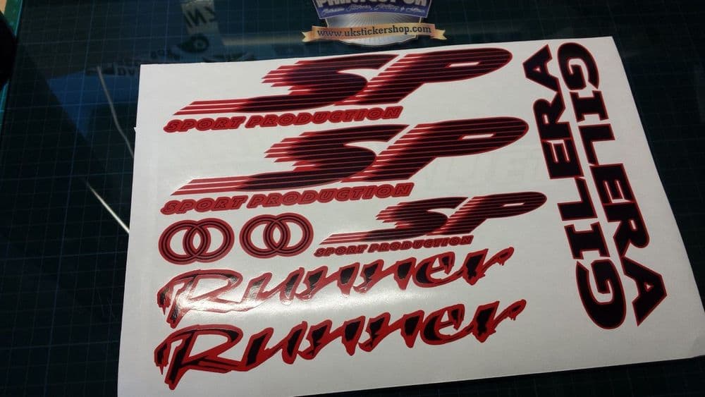Gilera Runner SP Sticker/Decal Set SP FX FXR 125 172 180 183 RED & BLACK