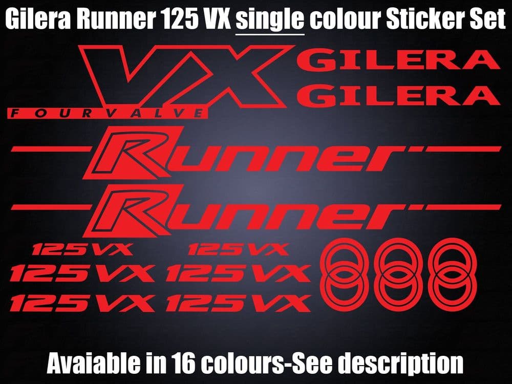 Gilera Runner VX 125 Decals/Stickers 50 70 125 172 183 210