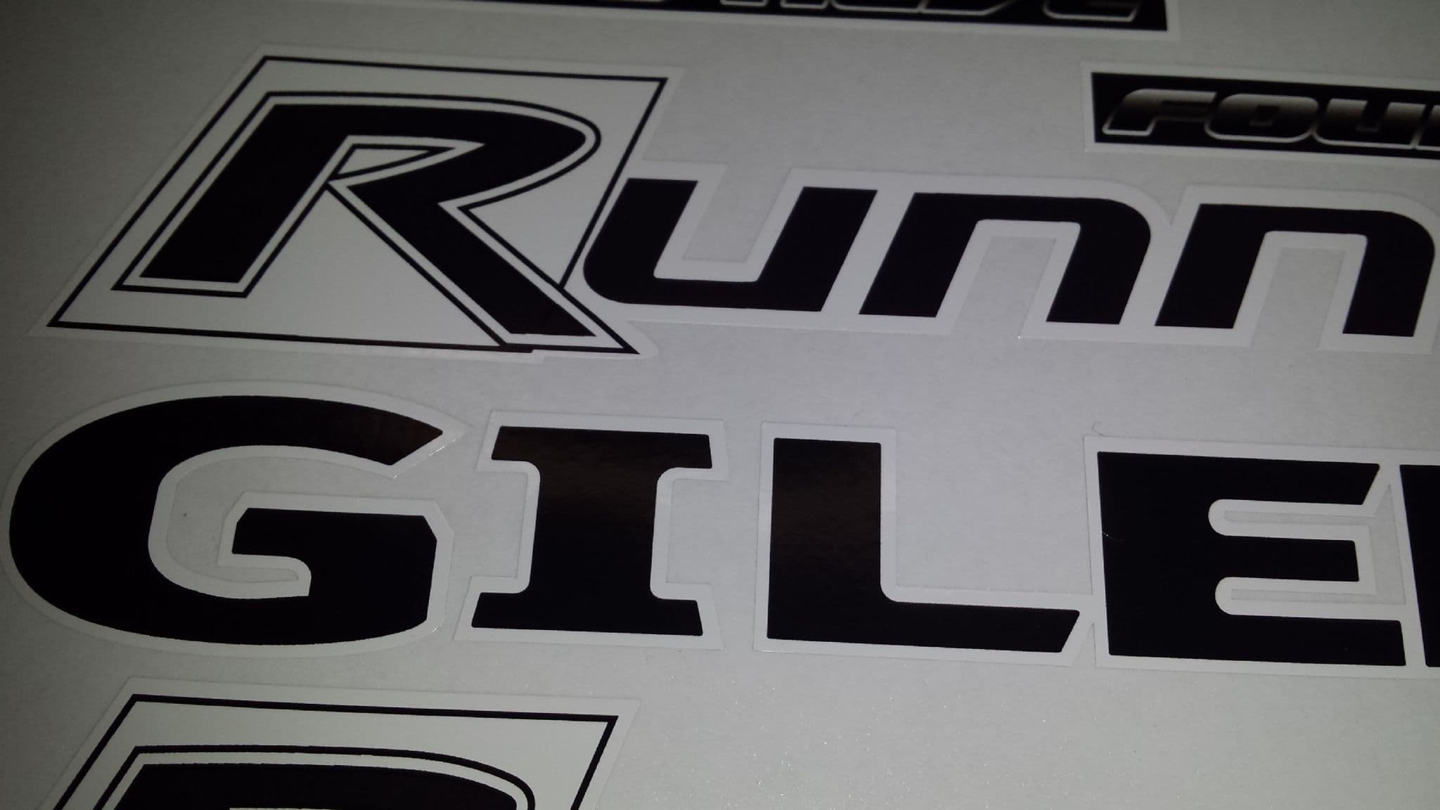 Gilera Runner VX 125 Sticker/Decal Set BLACK & WHITE 4 STROKE ST VXR