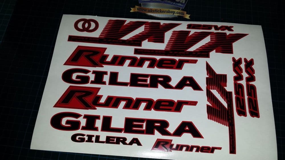 Gilera Runner VX 125 Sticker/Decal Set RED & BLACK 4 STROKE ST VXR