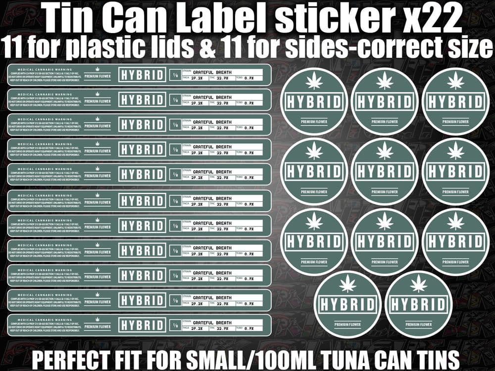 GRATEFUL BREATH Cali Tin can Labels Stickers Marijuana weed RX Medical ...