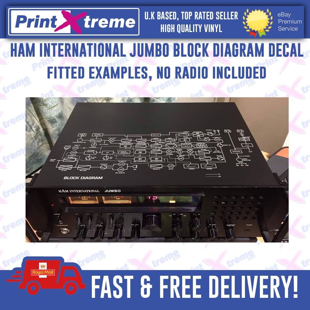 HAM INTERNATIONAL JUMBO BLOCK DIAGRAM cb radio case Decal Sticker ...