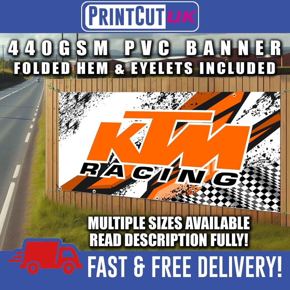 KTM RACING PVC BANNER SIGN SIGNS Indoor Outdoor workshop shed mechanic ...