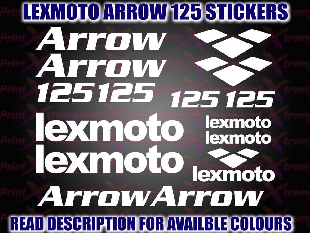 Lexmoto ARROW Scooter Stickers / Decal Set ALL COLOURS AVAILABLE