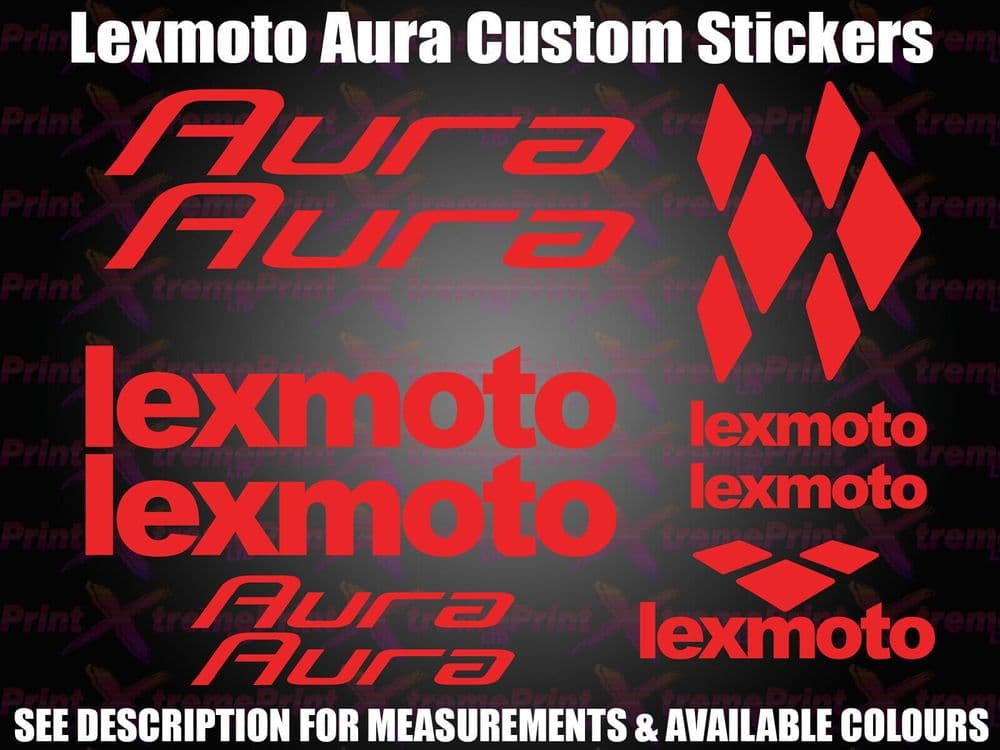 Lexmoto AURA Scooter Stickers / Decal Set ALL COLOURS AVAILABLE