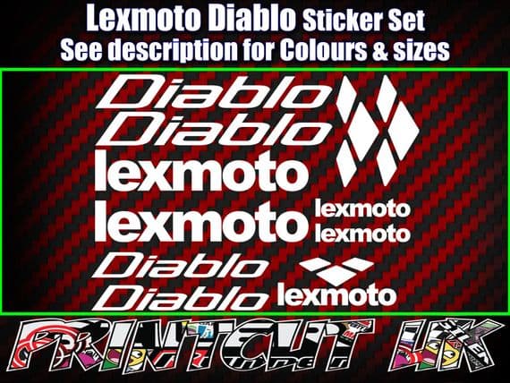 Lexmoto DIABLO Scooter Stickers / Decal Set ALL COLOURS AVAILABLE