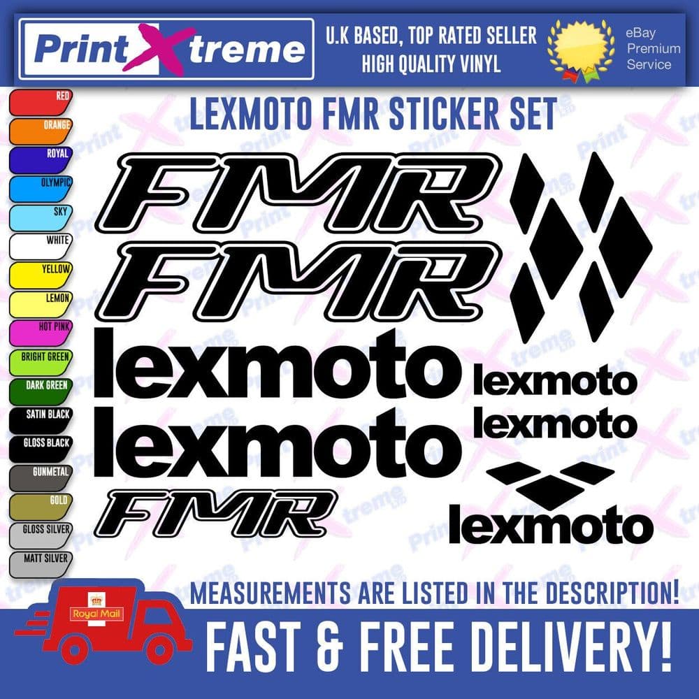 Lexmoto FMR FM-R Scooter Stickers / Decal Set ALL COLOURS AVAILABLE