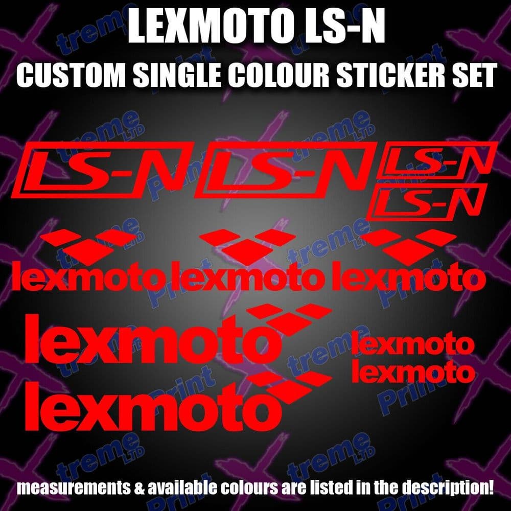 Lexmoto LSN LS-N Scooter Stickers / Decal Set ALL COLOURS AVAILABLE