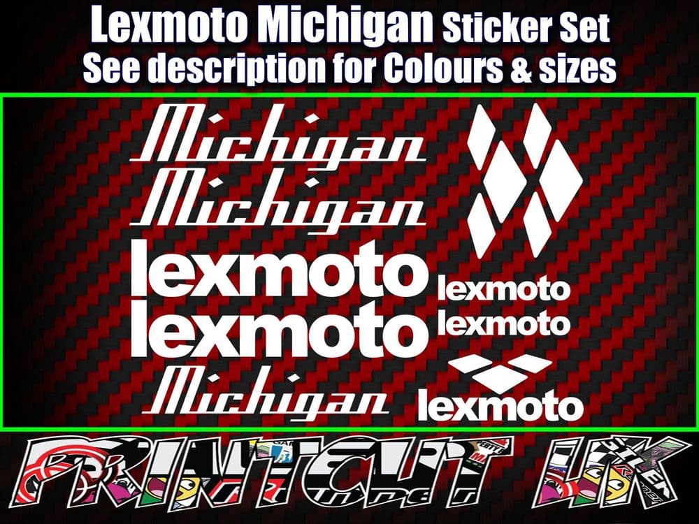 Lexmoto MICHIGAN Scooter Stickers / Decal Set ALL COLOURS AVAILABLE