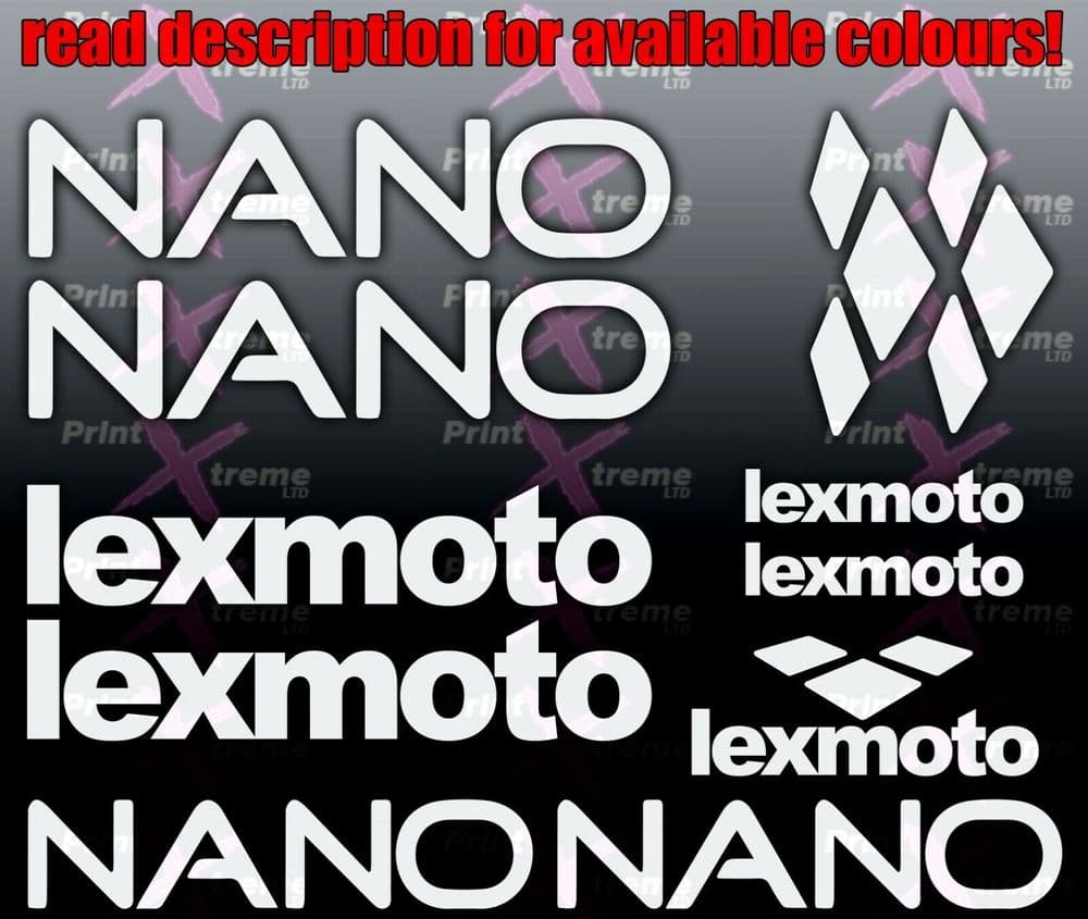 Lexmoto NANO Scooter Stickers / Decal Set ALL COLOURS AVAILABLE