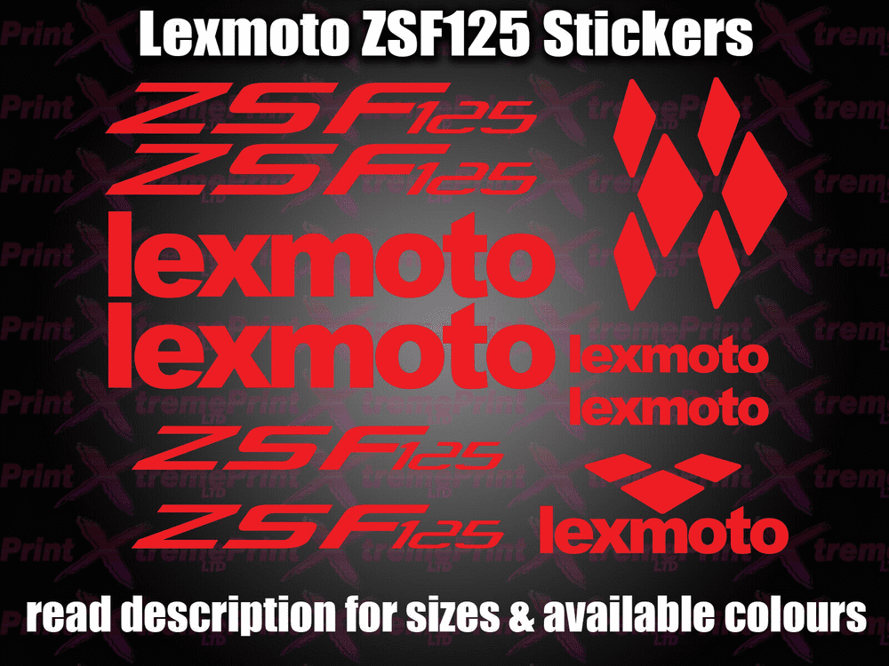 Lexmoto ZSF 125 Scooter Stickers / Decal Set ALL COLOURS AVAILABLE