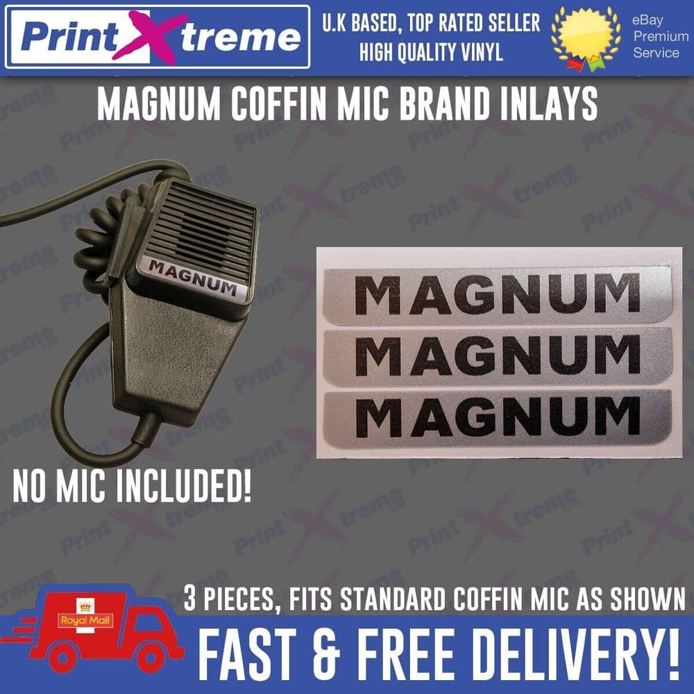 MAGNUM cb radio COFFIN MIC INLAY STICKER Decal self adhesive NO MIC ...