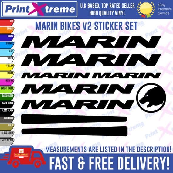 MARIN BIKES Vinyl Decals Stickers Mountain Bike Cycling Bmx HIGH QUALITY V2
